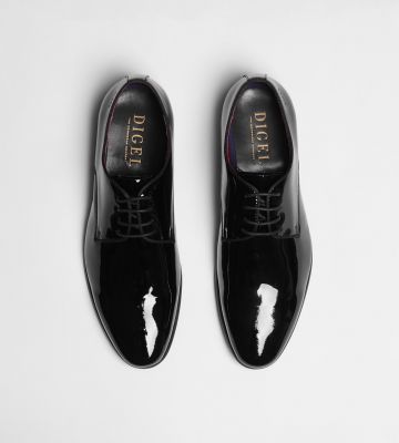 Elegant man's shoe from Digel black ceremony in leather painted ...