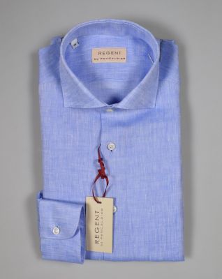 Men's blue shirt in pure linen Pancaldi collection 2020 online store ...