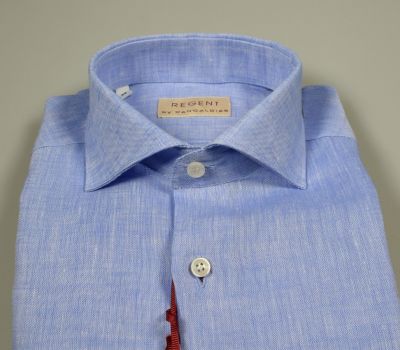 Men's blue shirt in pure linen Pancaldi collection 2020 online store ...