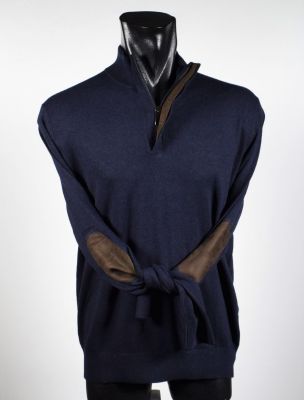 Zip sweater and Modern Fit Cavalieri Milano patches in Cashmere Wool