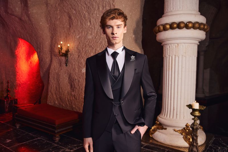 Tuxedo with black spearhead chest Baggi Ceremony - Outlet -10% Men's ...